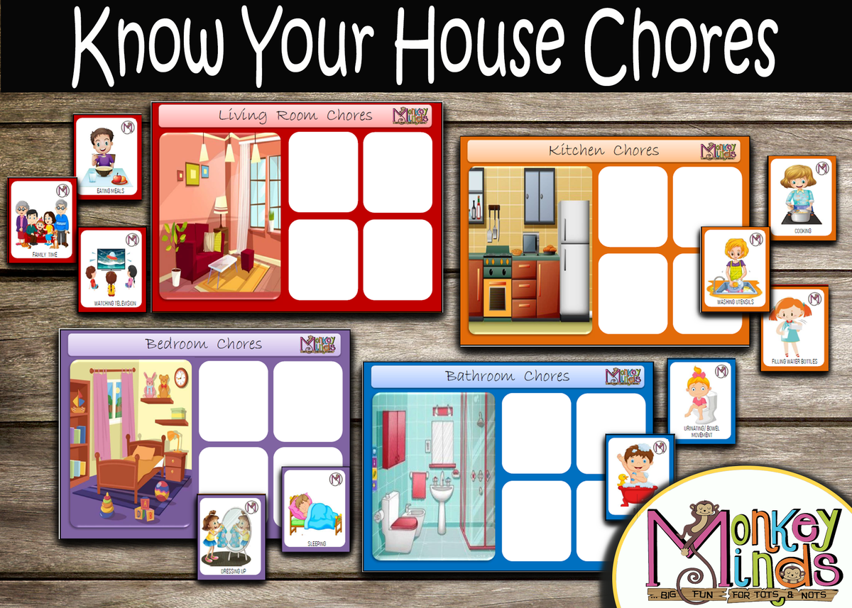 SORTING MATS - KNOW YOUR HOUSE CHORES – Monkey Minds